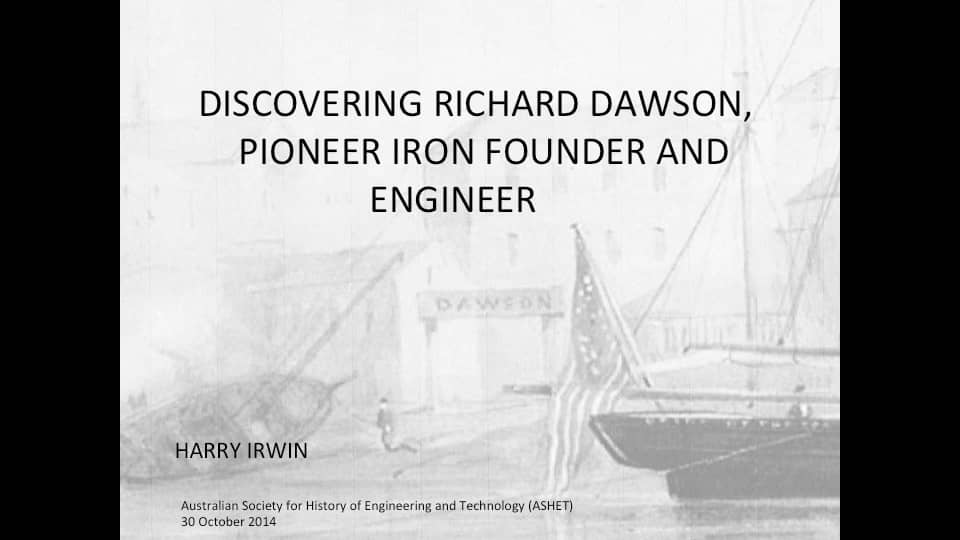 Dr. Harry Irwin - Discovering Richard Dawson, Pioneer Ironfounder ...