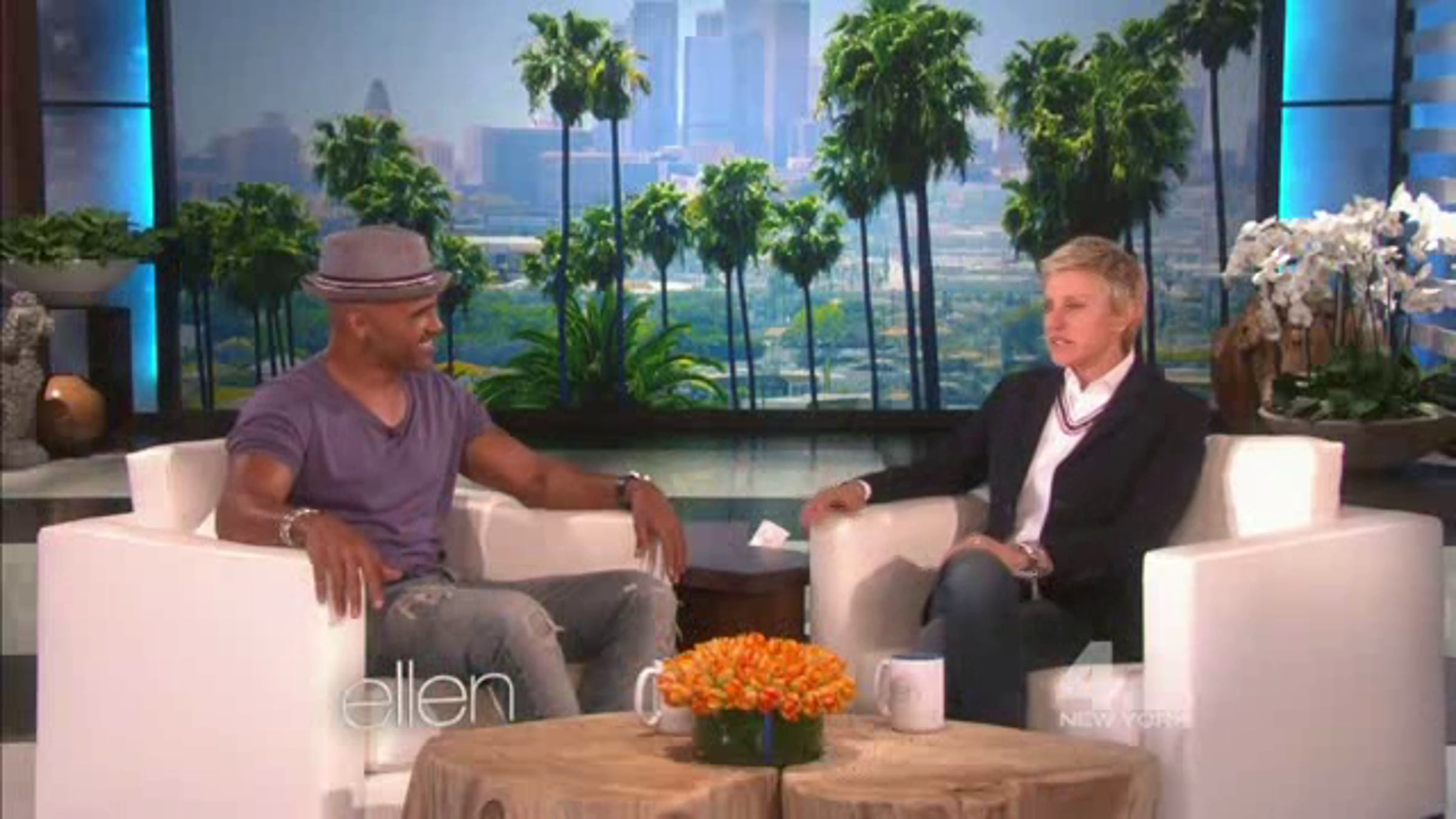 Shemar Moore and his Girlfriend on The Ellen DeGeneres Show 18. Feb. 2015