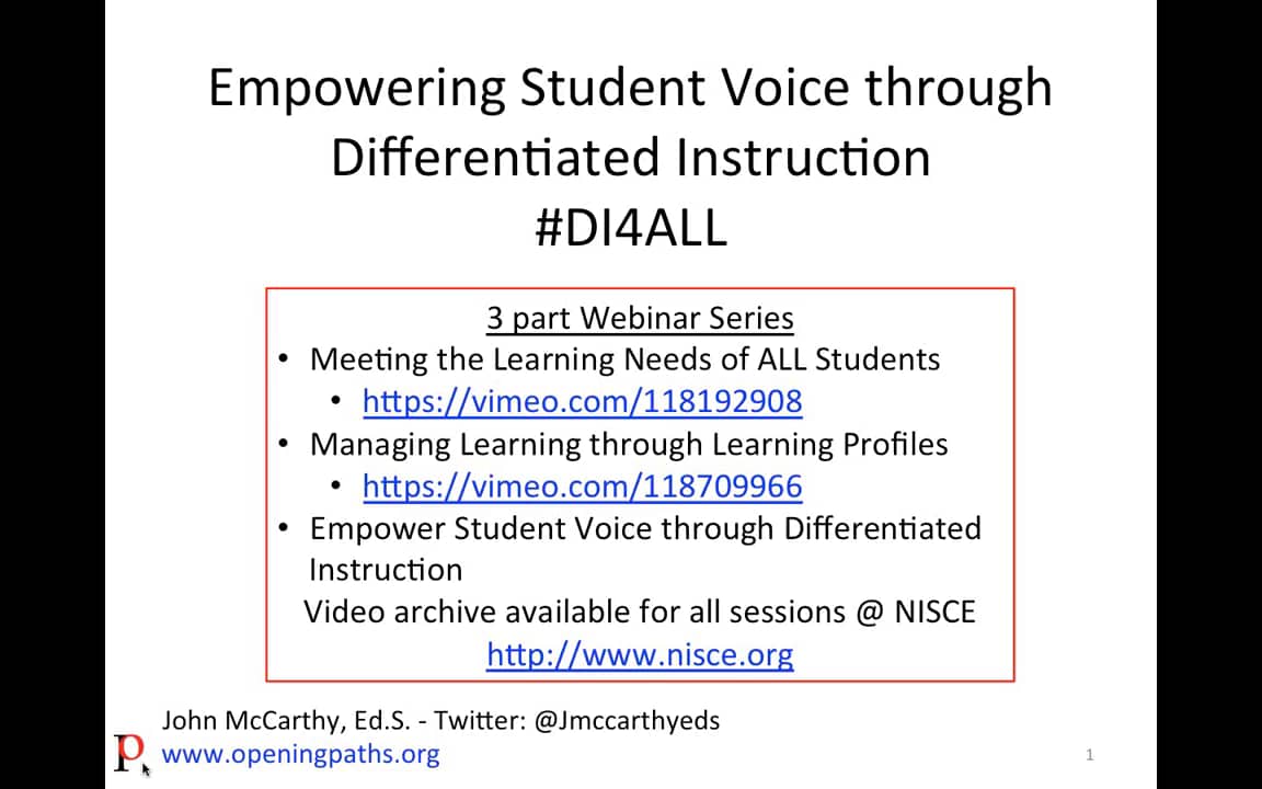 Empowering Student Voice through Differentiated Instruction on Vimeo