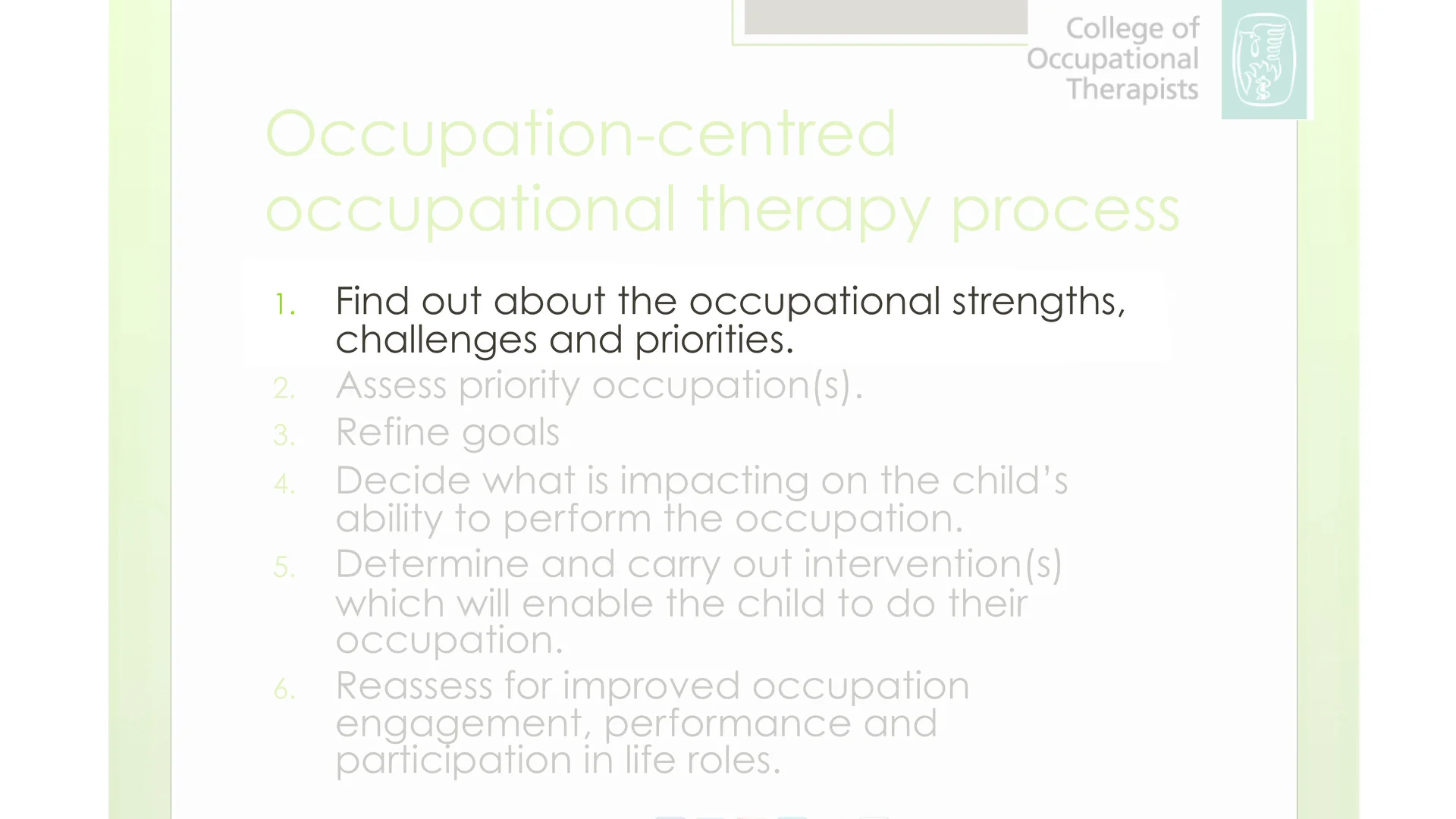 Beginners Guide to Children's Occupational Therapy - 06 - OT Process ...