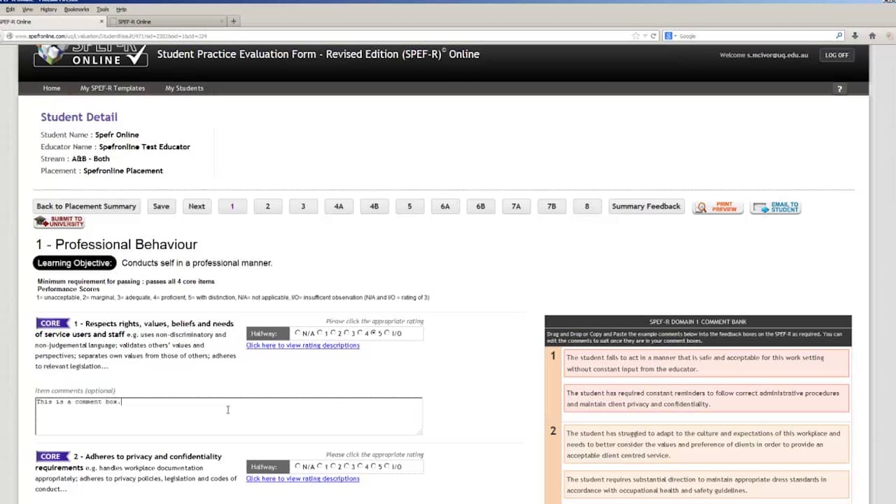 Guide to using the SPEF R rating system, Occupational Therapy on Vimeo