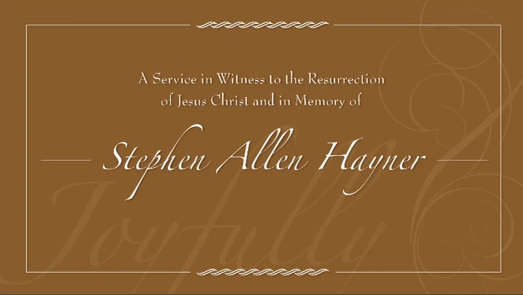 Memorial Service for Steve Hayner on Vimeo