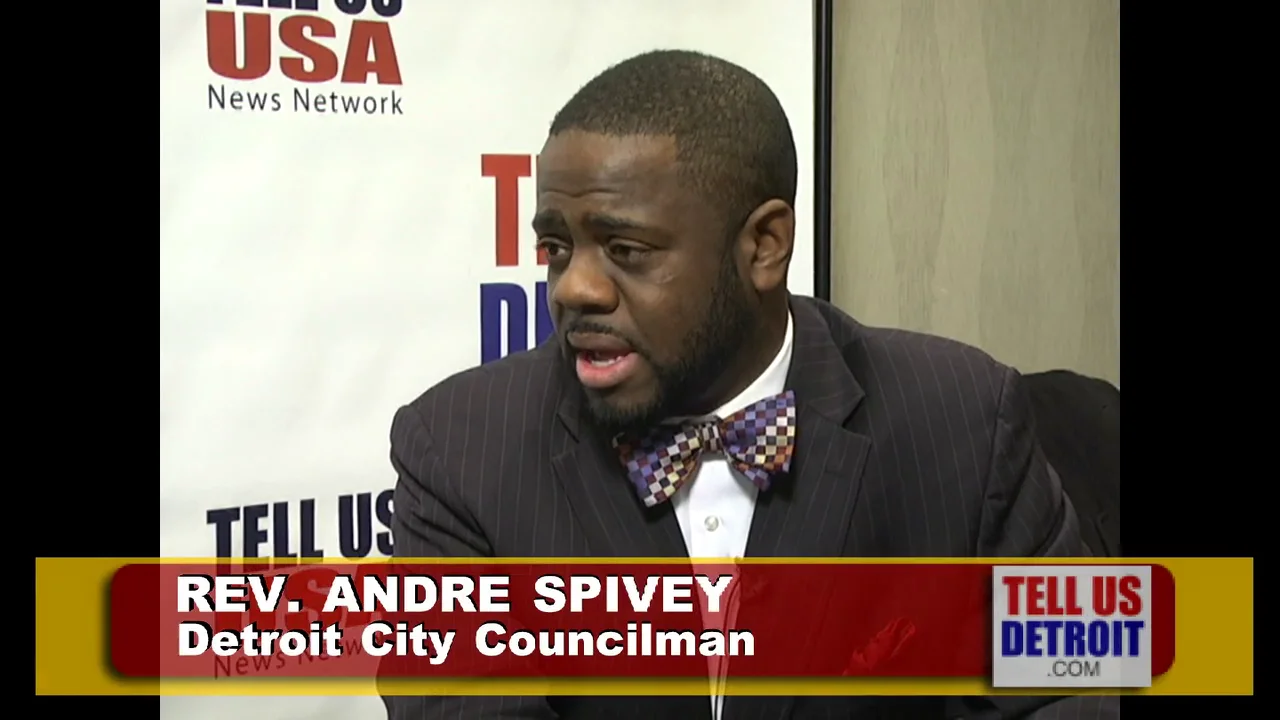BANKOLE THOMPSON AND REV. ANDRE SPIVEY AT DETROIT POLICY CONFERENCE