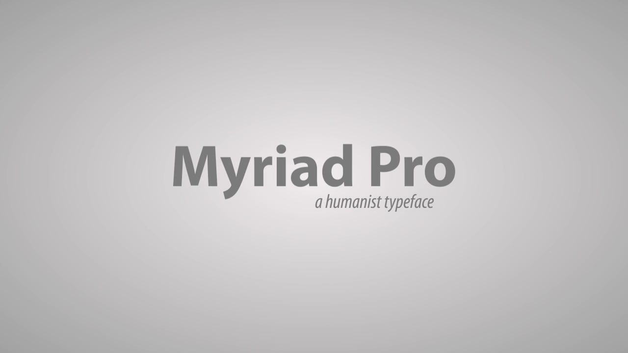 Myriad Pro - Kinetic Typography on Vimeo