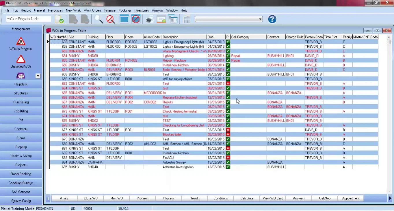 Filtering in Planet FM Enterprise
