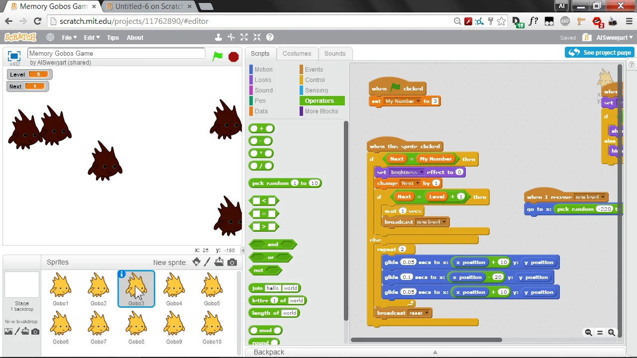 Gobo Memory Game - Invent with Scratch 2.0 Screencast on Vimeo
