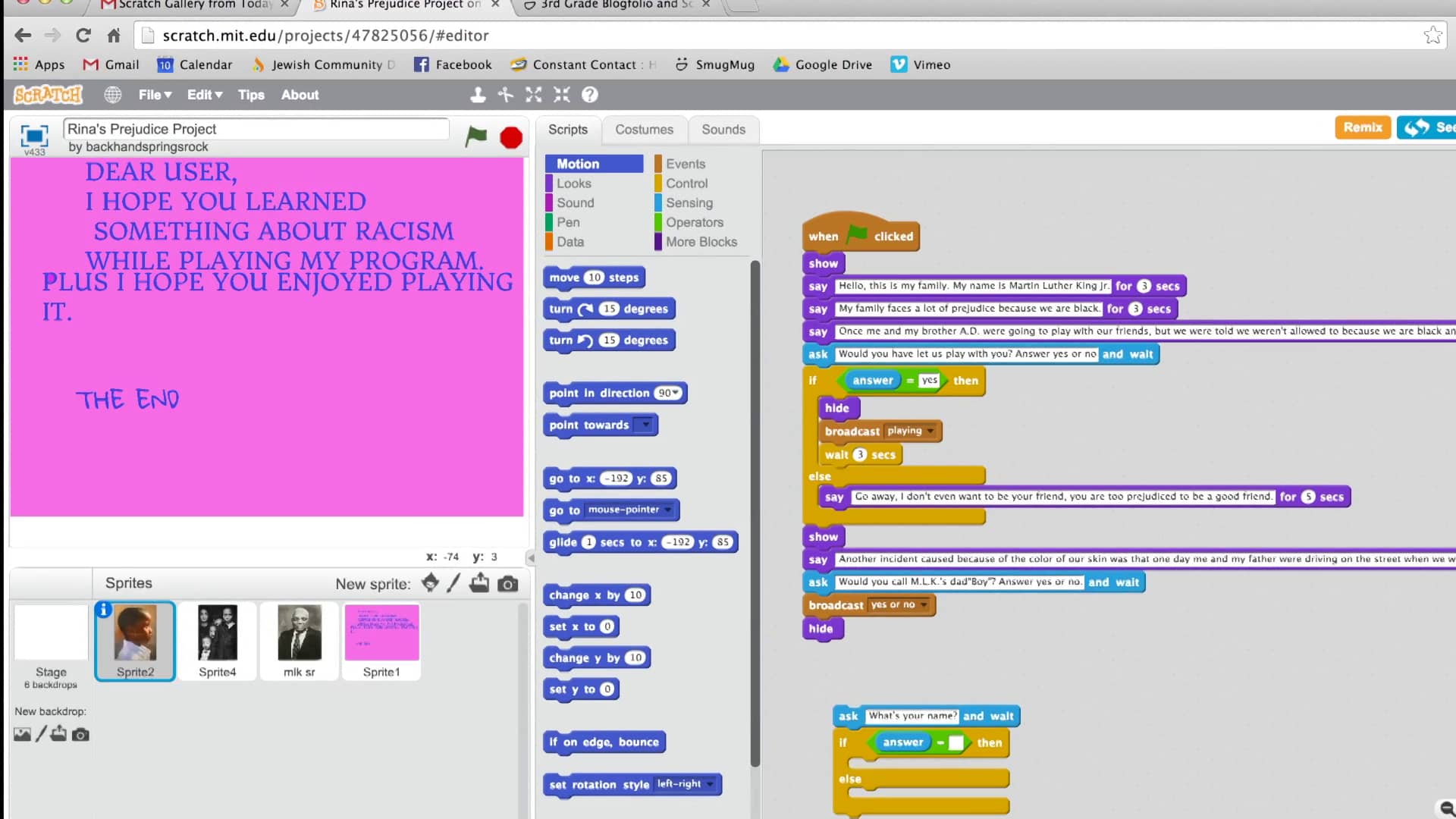 3rd Grade Scratch Prejudice Project on Vimeo