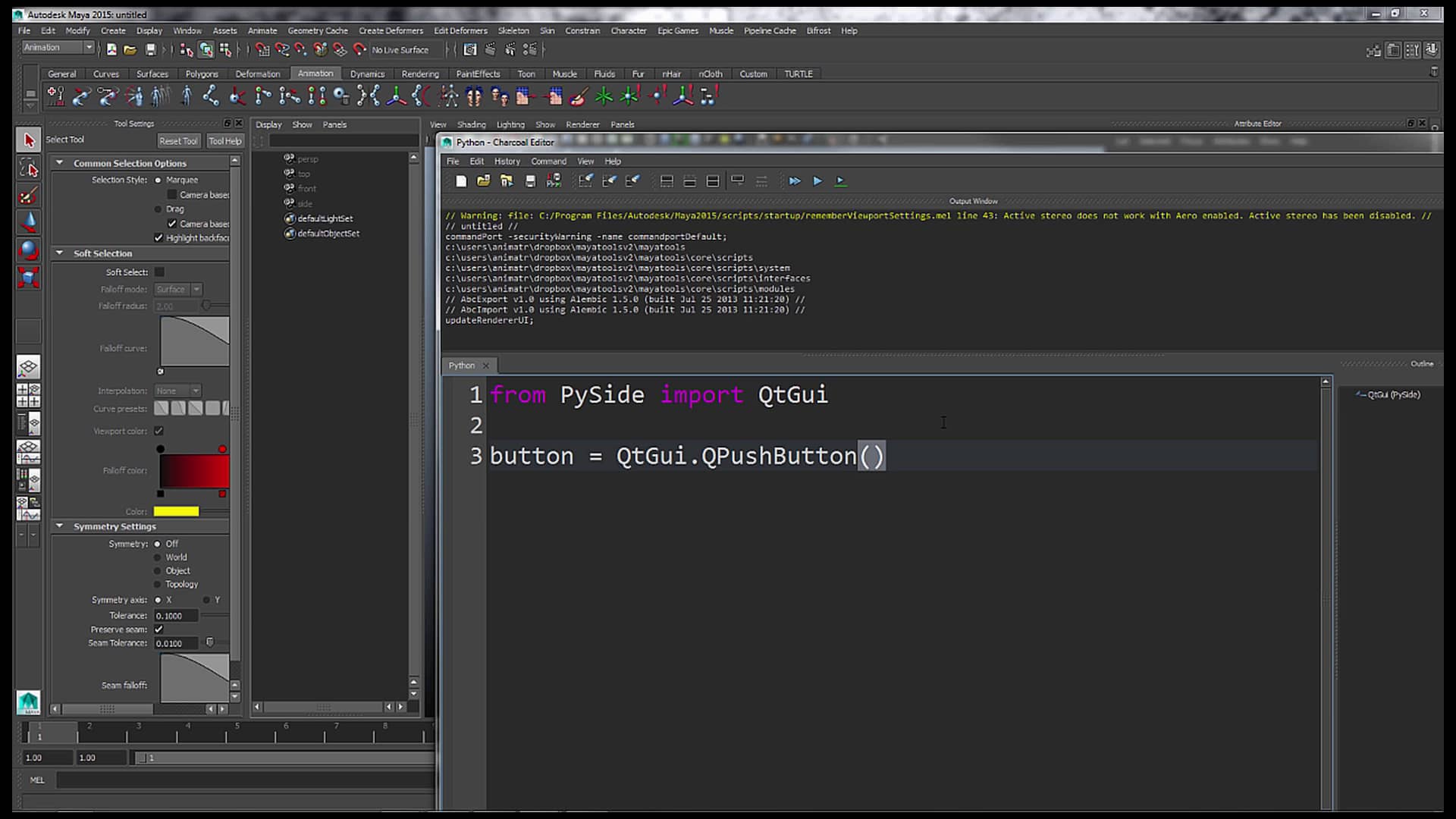PySide UI Creation in Maya: Video One on Vimeo