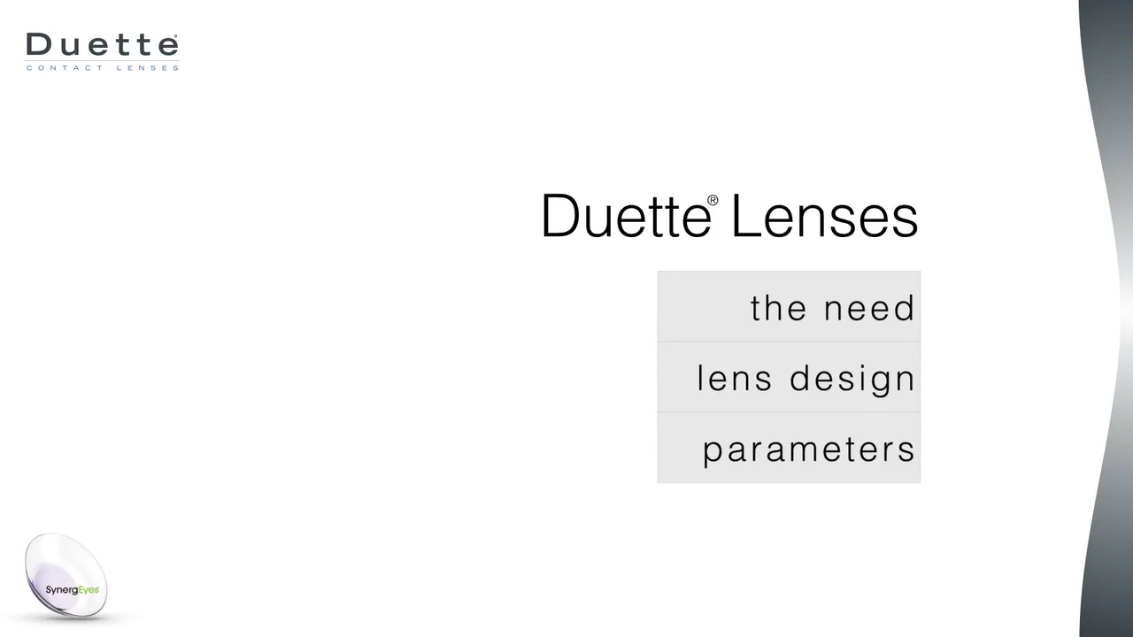 Step-By-Step Duette Lens Training - Hybrid Lens Design on Vimeo