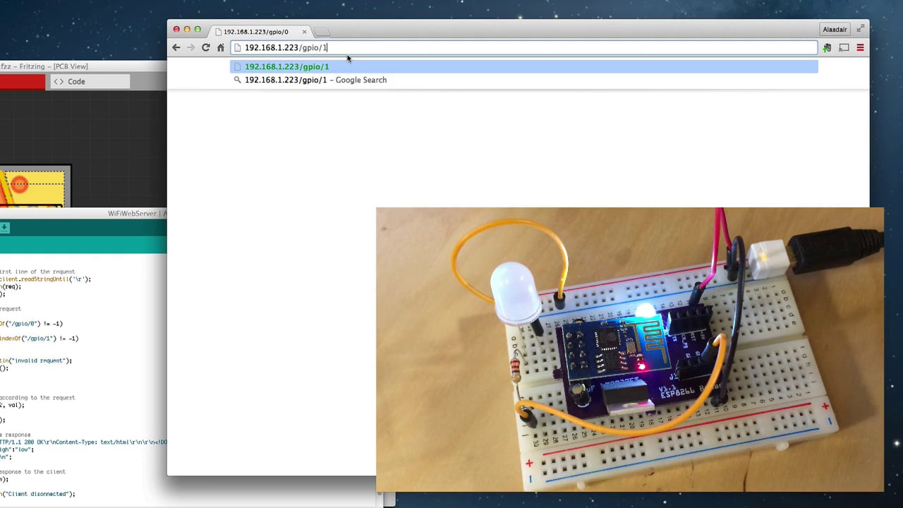 Toggling an LED using the ESP8266 on Vimeo