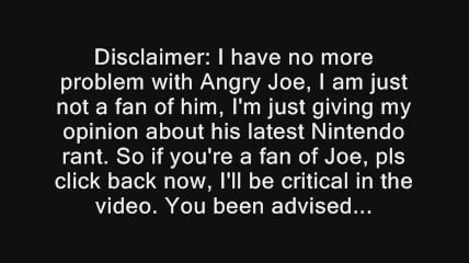 V-Blog: My thoughts on Angry Joe's recent Nintendo Rant Shooting from ...