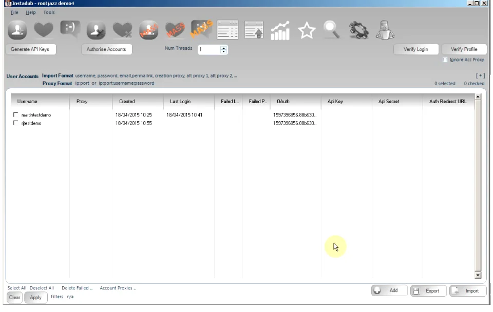 instadub add account on Vimeo