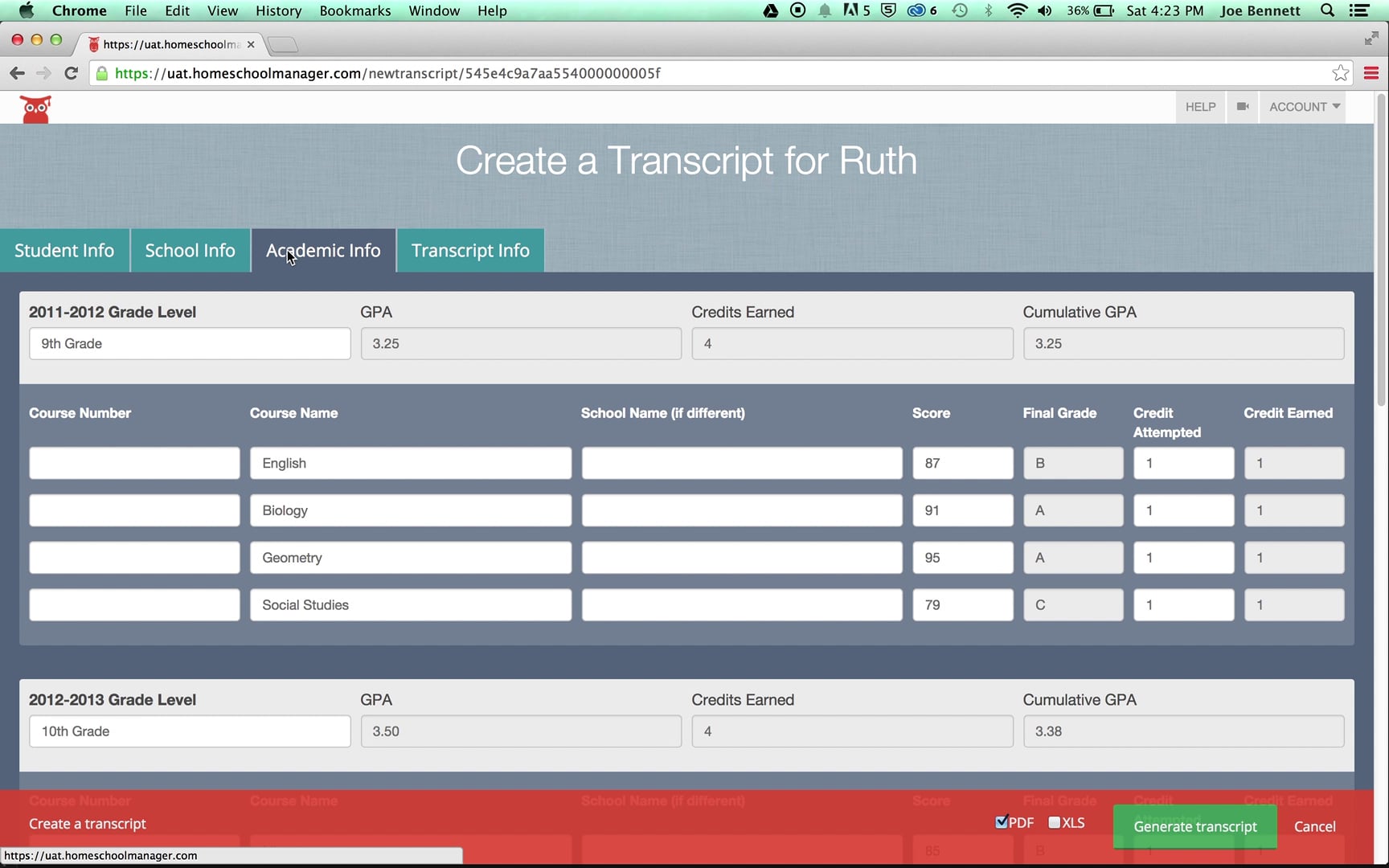 Homeschool Manager - Producing a transcript on Vimeo