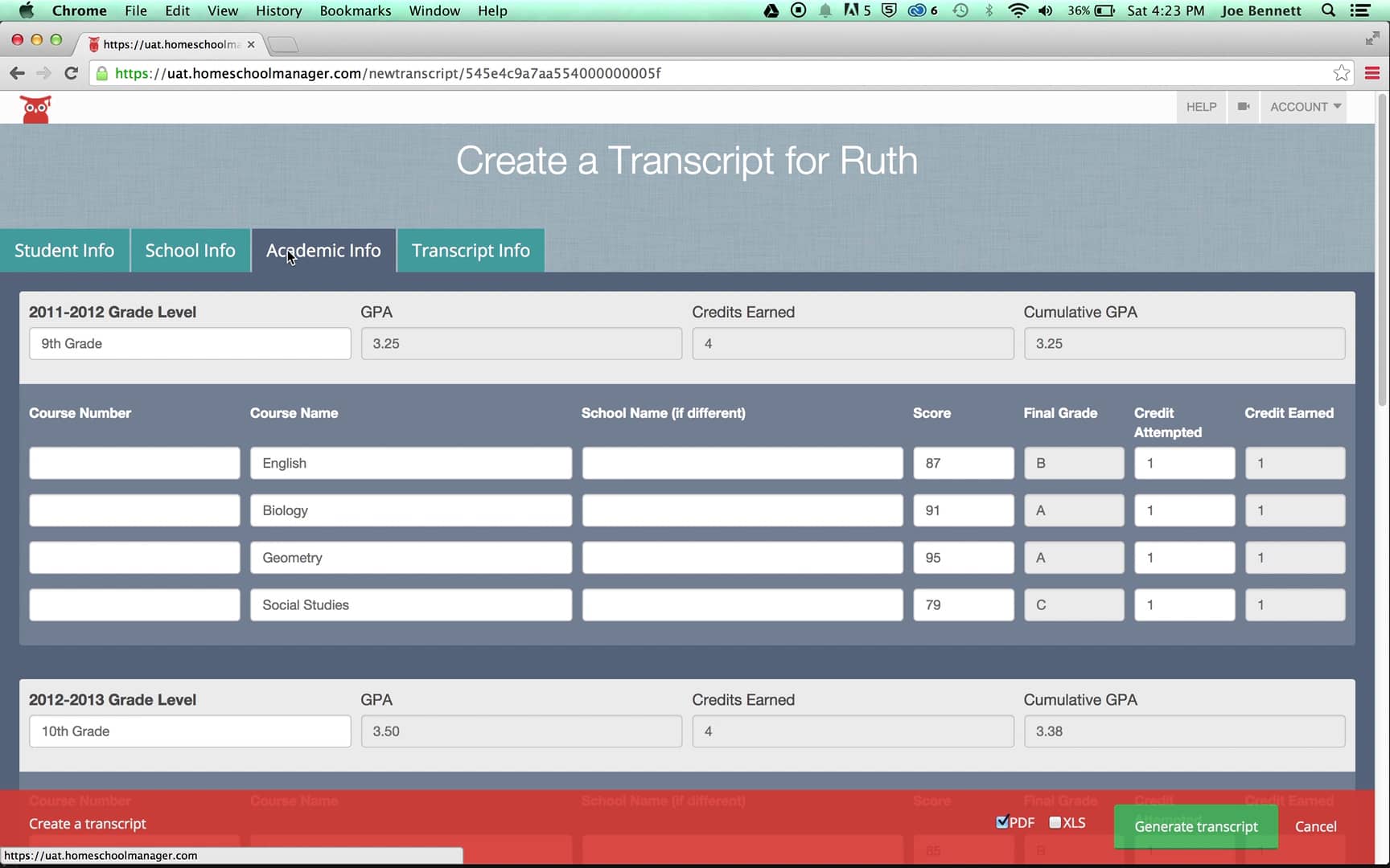 Homeschool Manager - Producing a transcript on Vimeo
