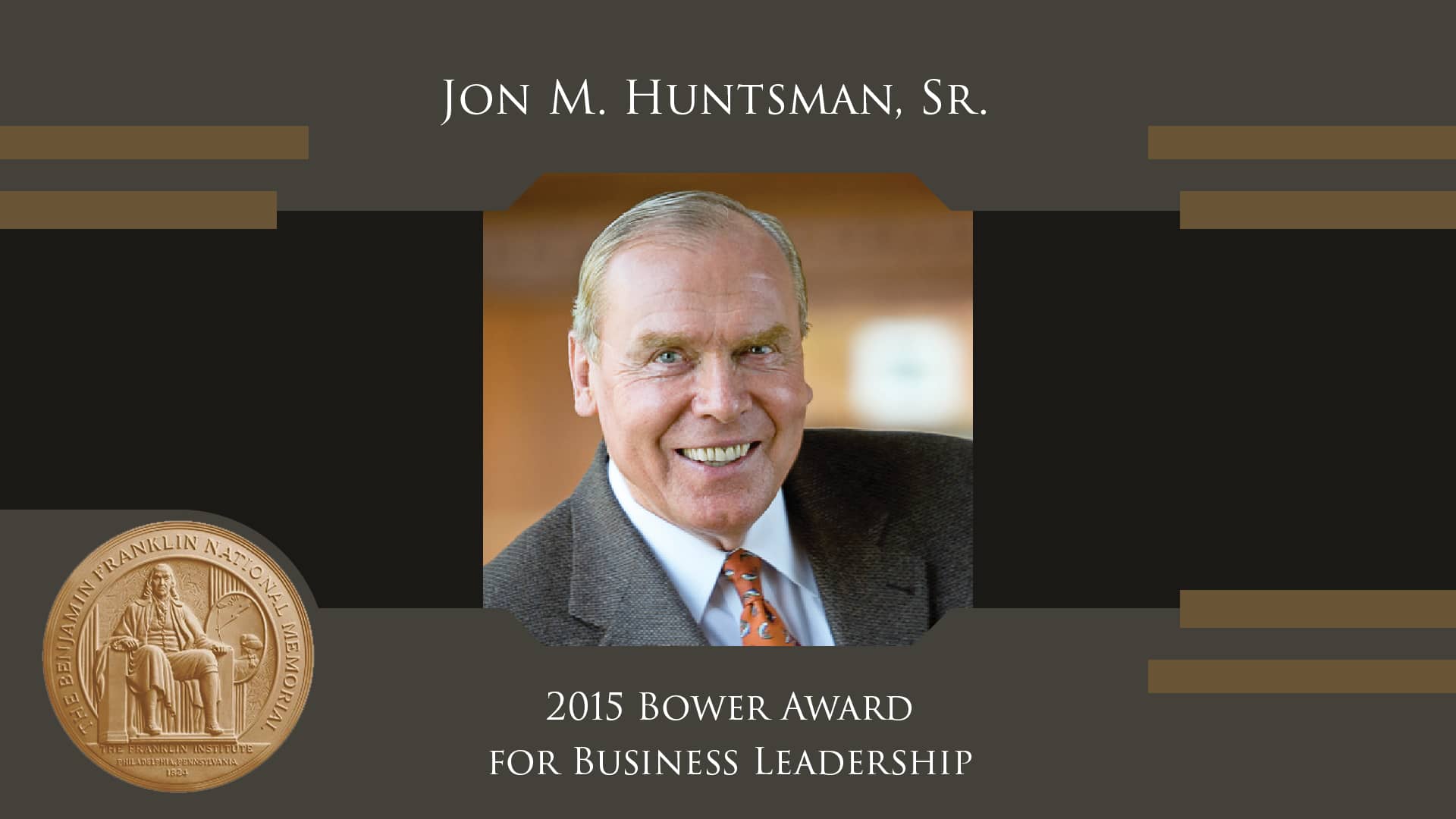 Jon M. Huntsman, Sr. - 2015 Bower Award for Business Leadership on Vimeo