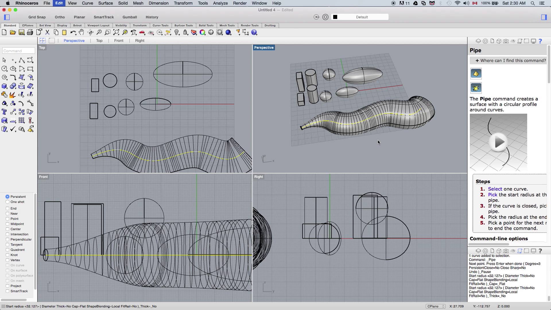 Rhino 3D for Mac #creating solids and polysurfaces(closed) (맥용 라이노 솔리드 ...