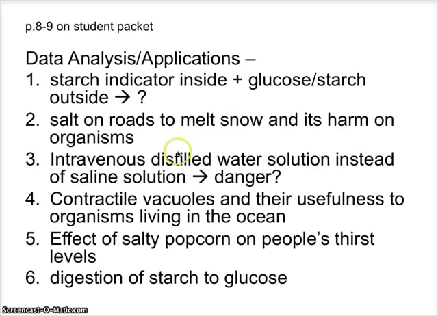 Lab Diffusion Through A Membrane