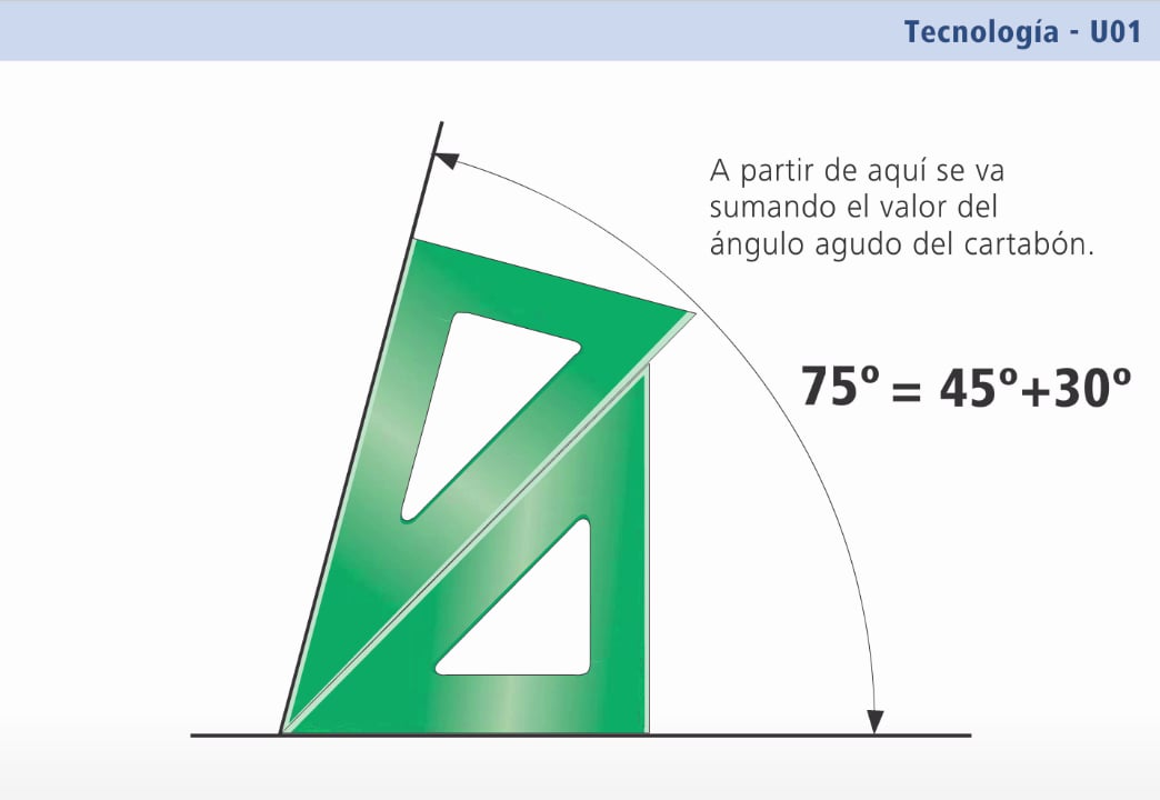 Ángulo de 75º con escuadra y cartabón on Vimeo