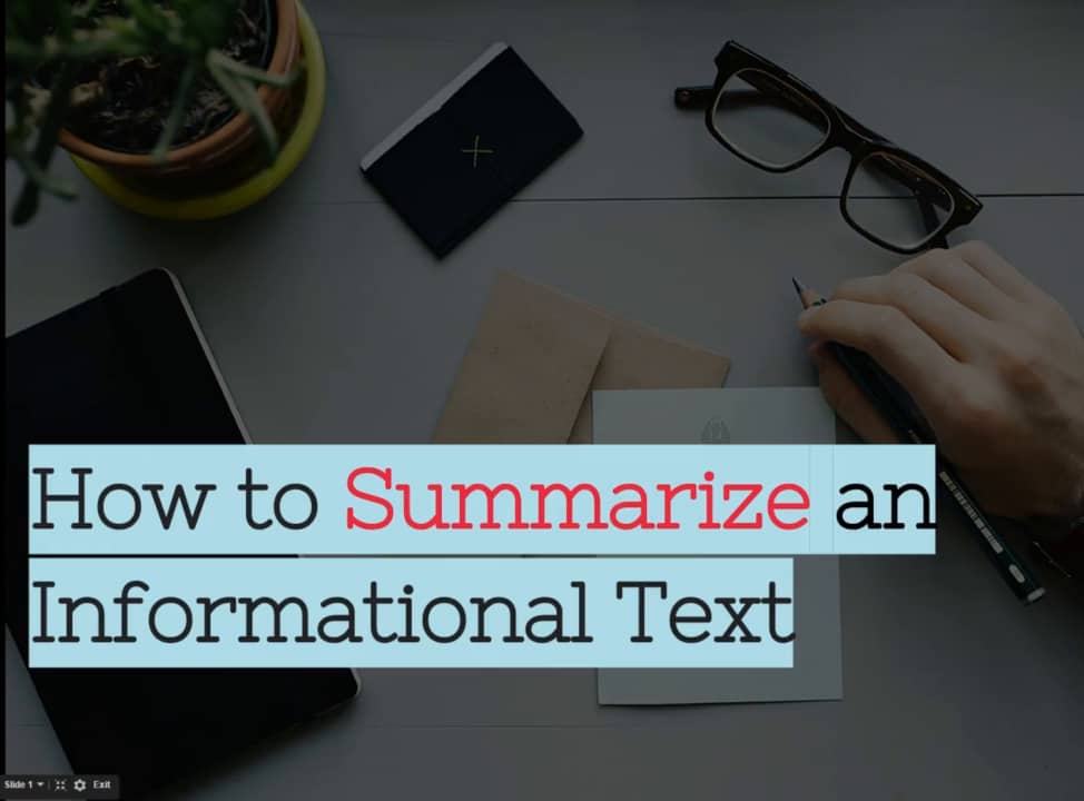 How to Summarize an Informational Text on Vimeo