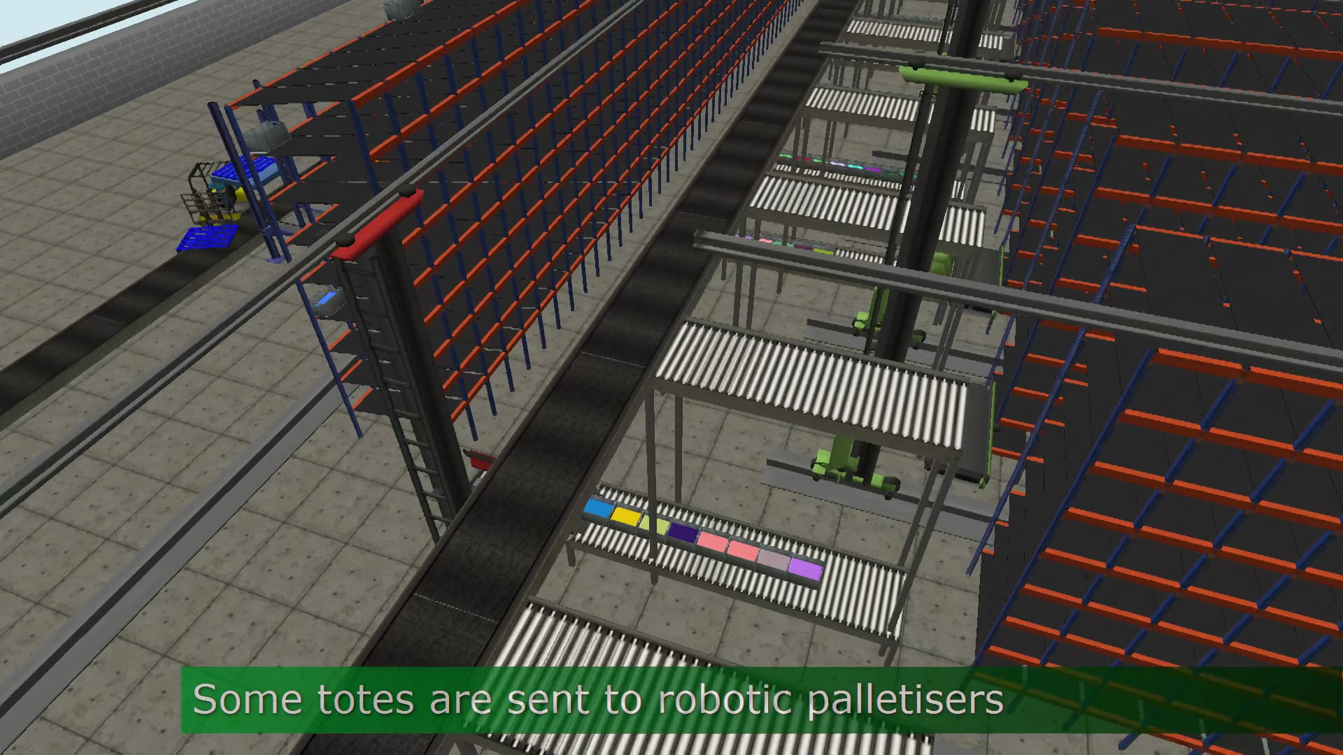 Exemplo de aplicação no FlexSim para Warehouse on Vimeo