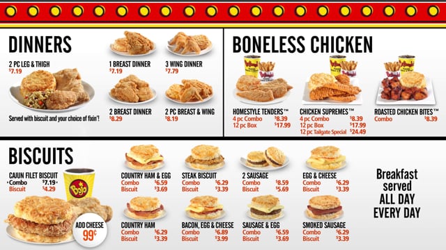 Bojangles Menu Boards on Vimeo