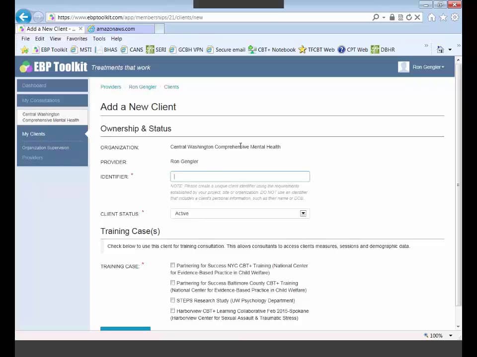 EBP Toolkit for Supervisors and Clinicians: How to enter and view ...