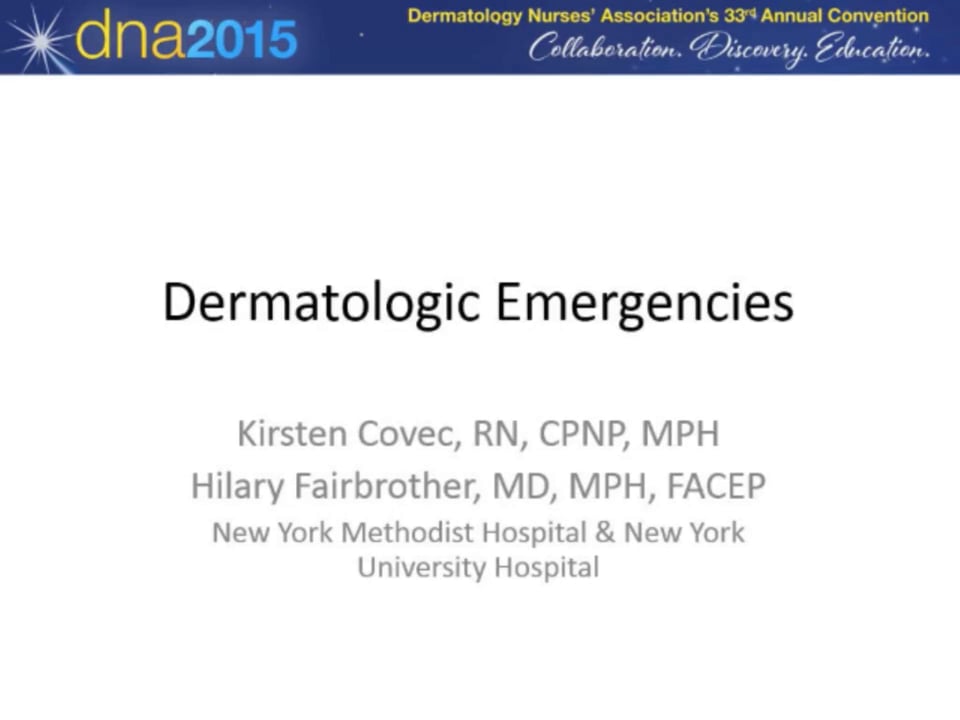 Dermatologic Emergencies on Vimeo