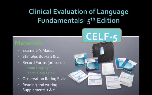 CELF-5 tutorial on Vimeo