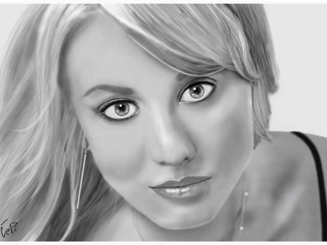 Kaley Cuoco speed painting by CePi on Vimeo