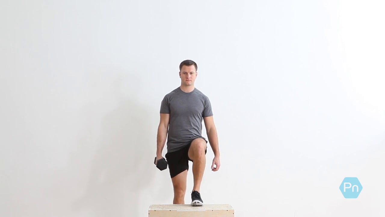 Men's Single-Arm Dumbbell Step-Up on Vimeo