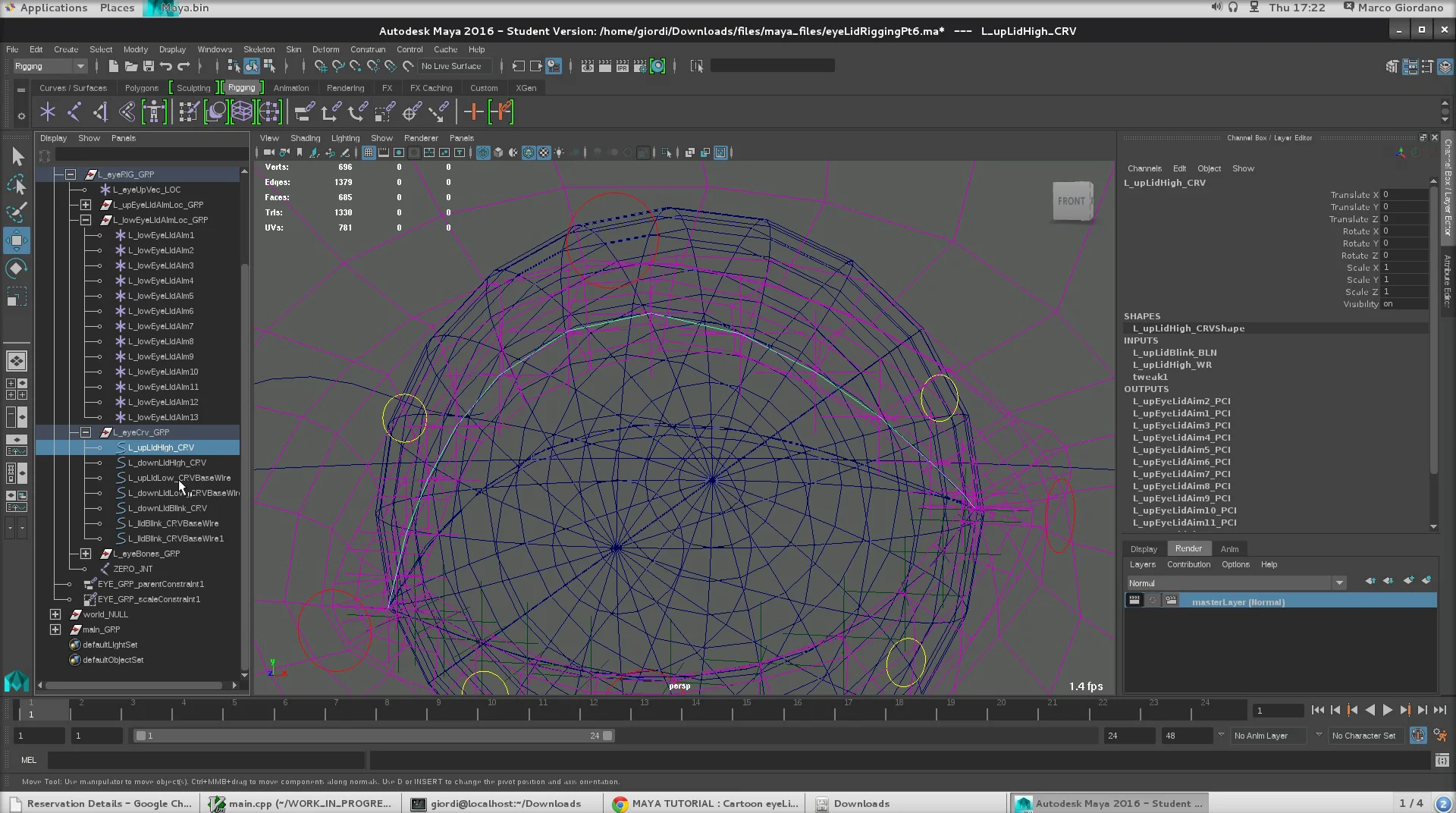 MAYA TUTORIAL : Cartoon eyeLid rigging PT4