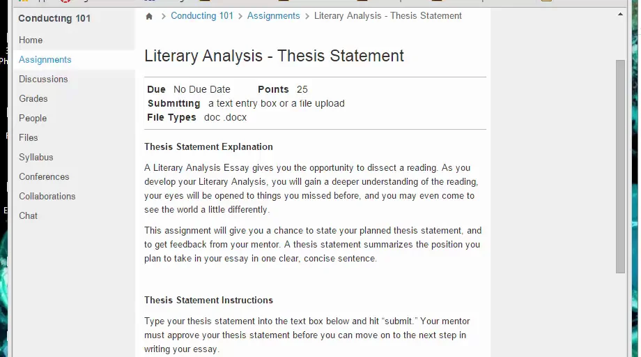 Literary Analysis - thesis statement