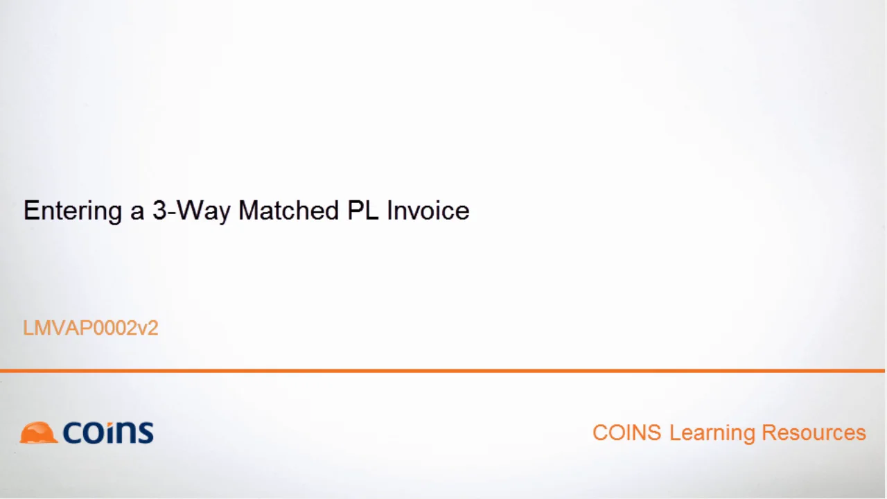 Purchase Ledger - Invoice Processing - HOW TO...Enter a 3-Way Matched ...