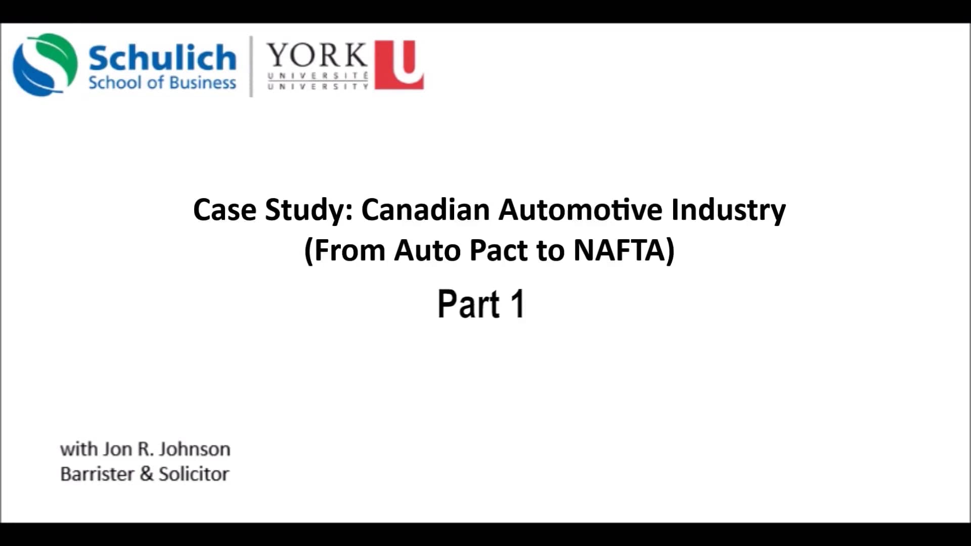 Canadian Automotive Industry (From Auto Pact to NAFTA) PART 1 - J.R ...