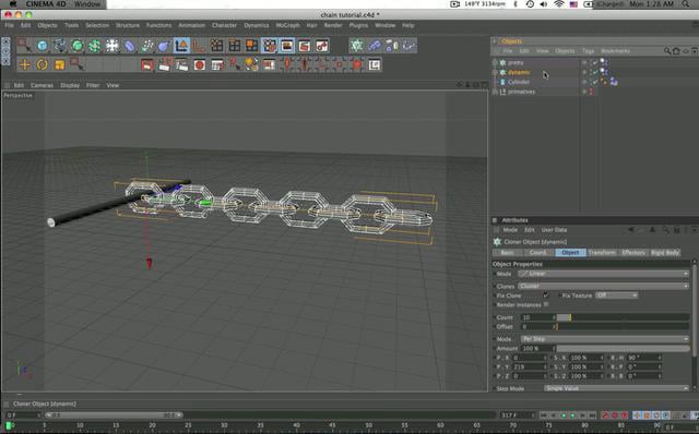 Cinema 4d Dynamic Chain Tutorial