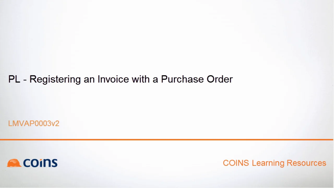 Purchase Ledger - Invoice Processing - HOW TO...Register an Invoice ...