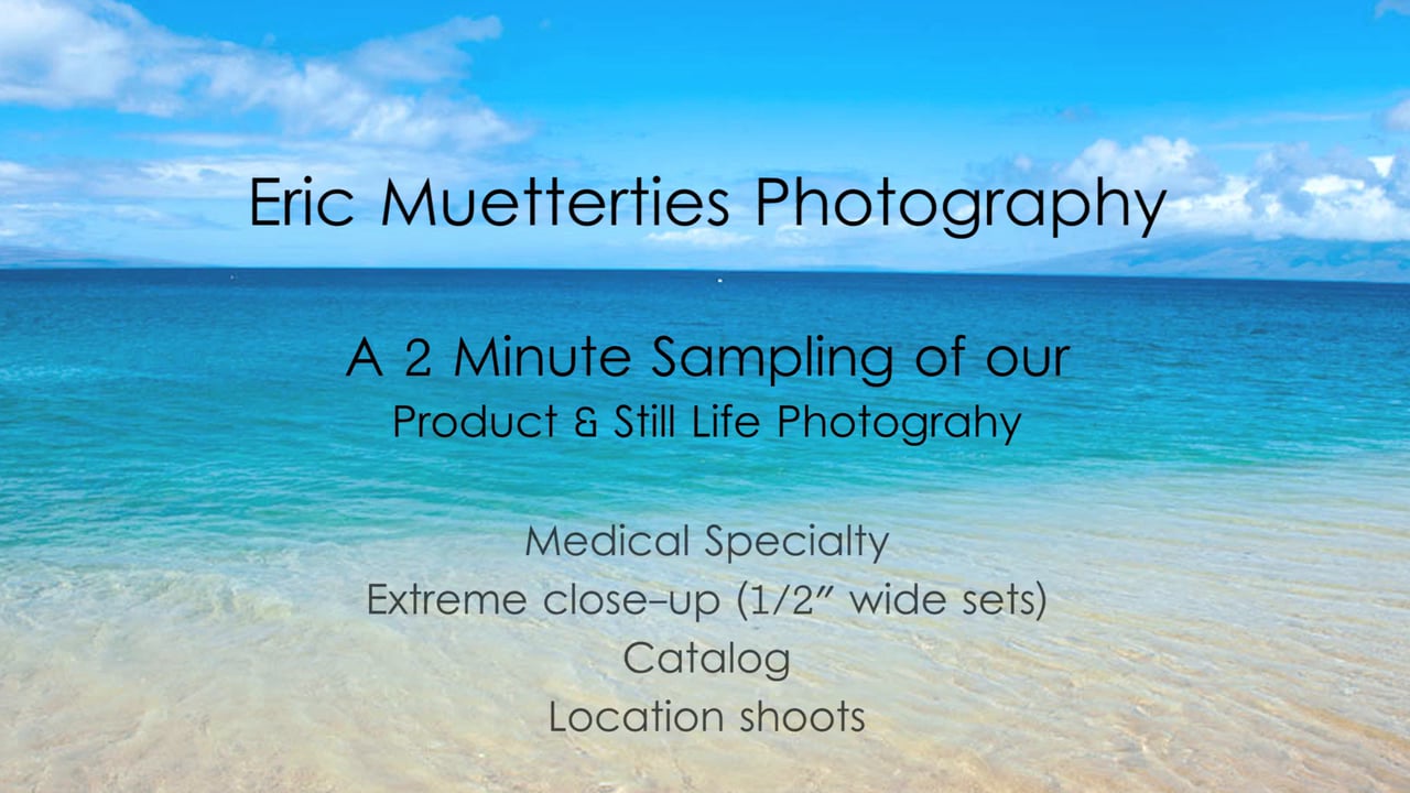 Eric Muetterties Photography - Product and Still Life Promo on Vimeo