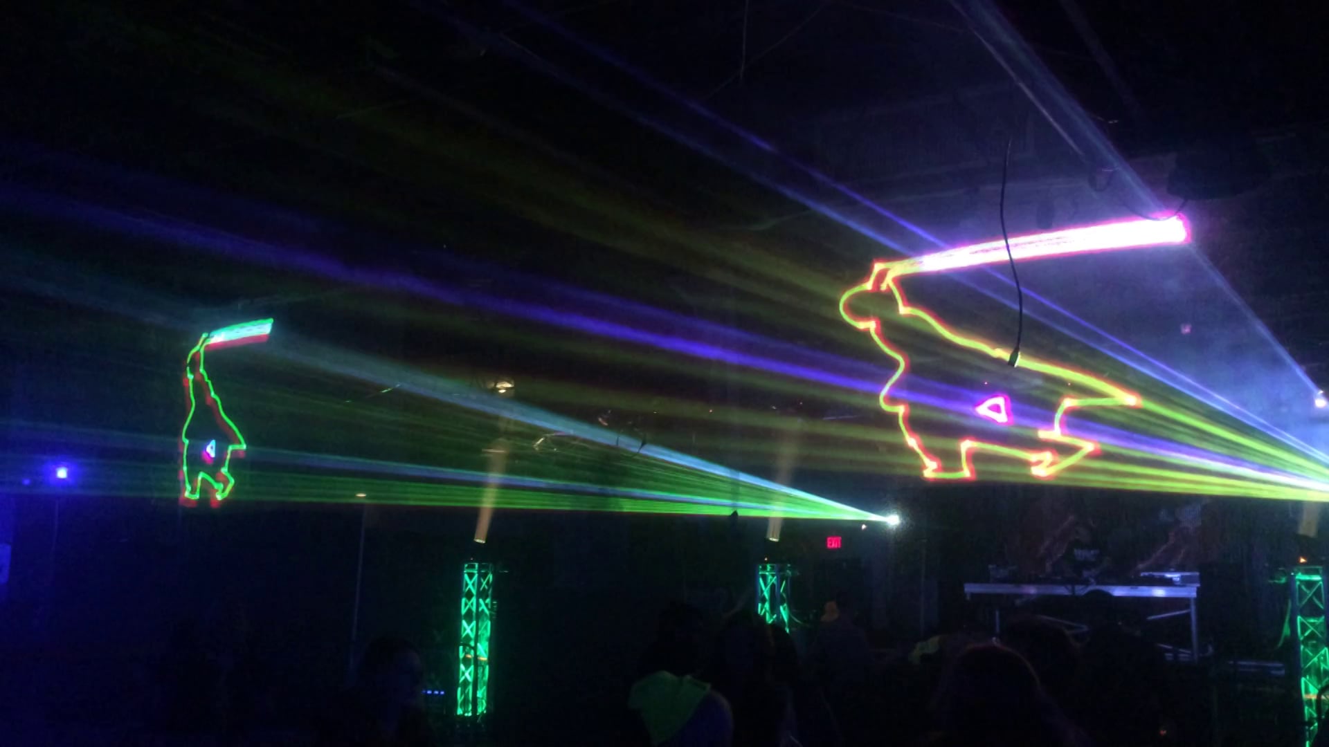 Hula Hoop laser animation scrim projection. on Vimeo