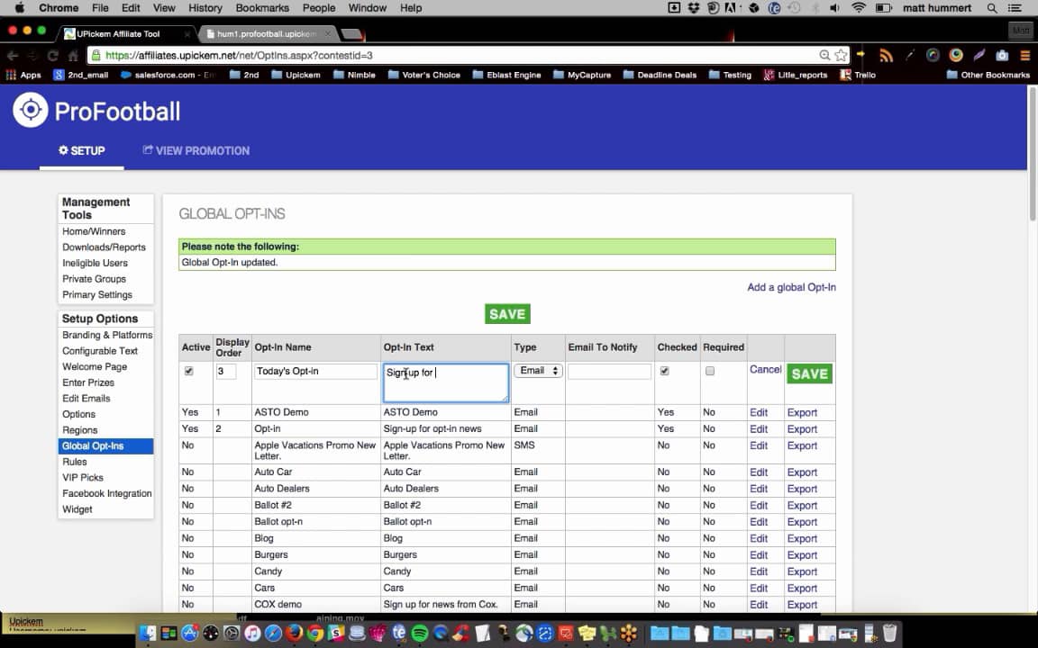 Pro Football Admin Tutorial on Vimeo