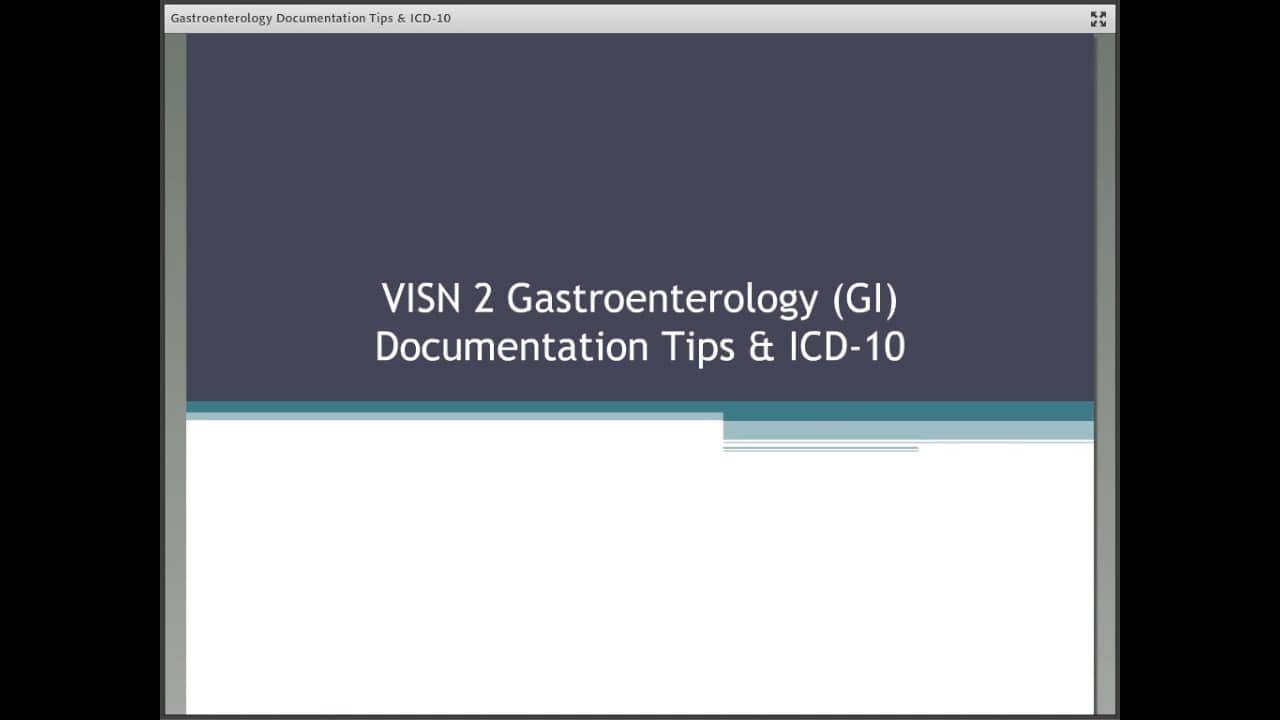 VISN 2 Gastroenterology Documentation Tips & ICD-10 on Vimeo