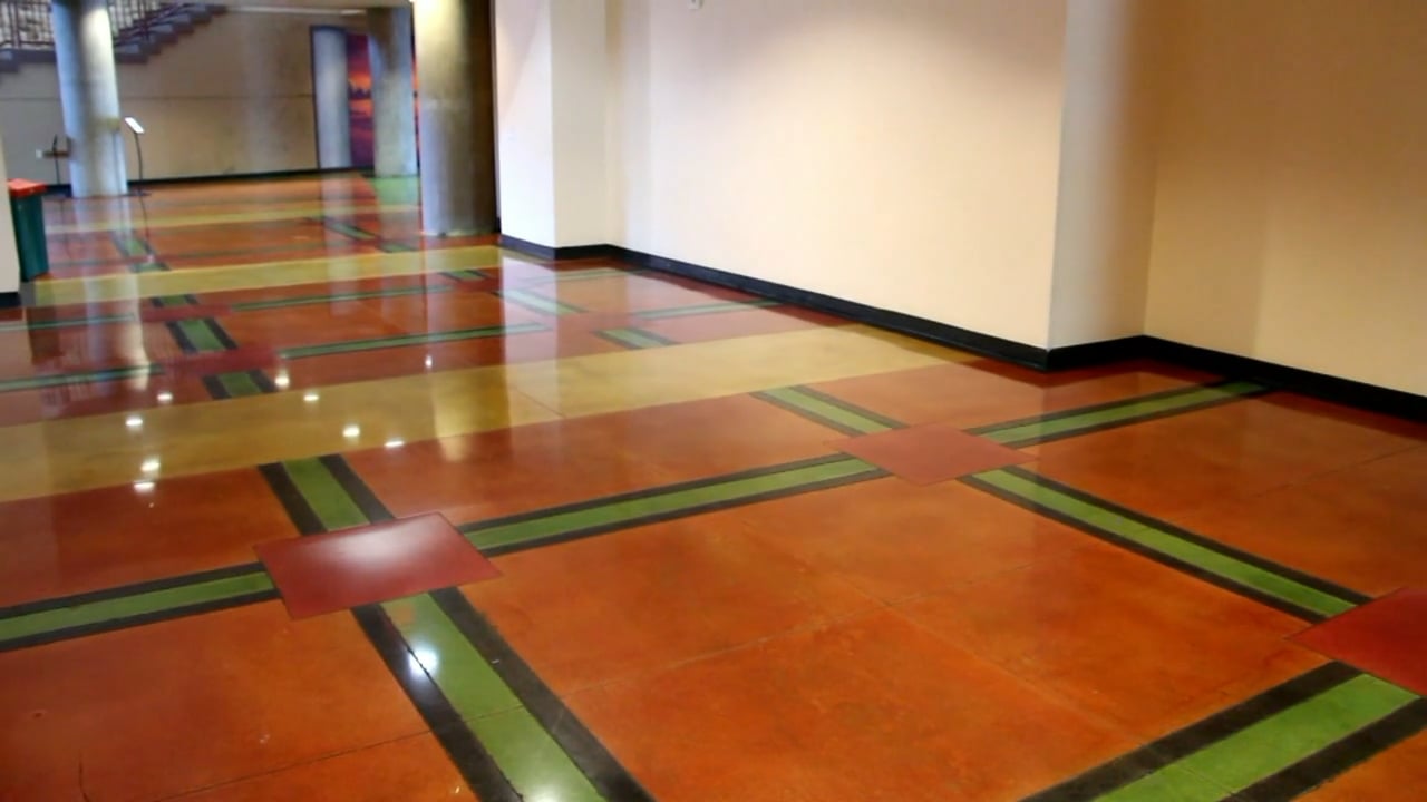 3M Stone Floor Protection System On Stained Concrete on Vimeo