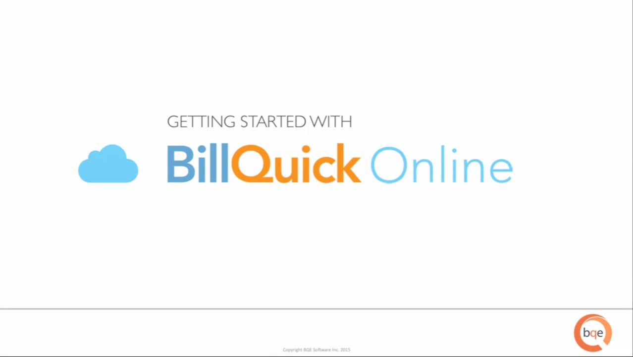 Getting Started with BillQuick Online on Vimeo
