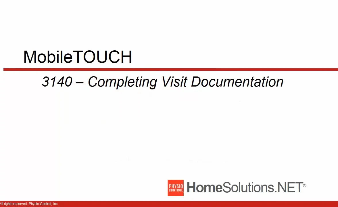 HomeSolutions.NET MobileTOUCH - 3140 - Completing Visit Documentation on Vimeo