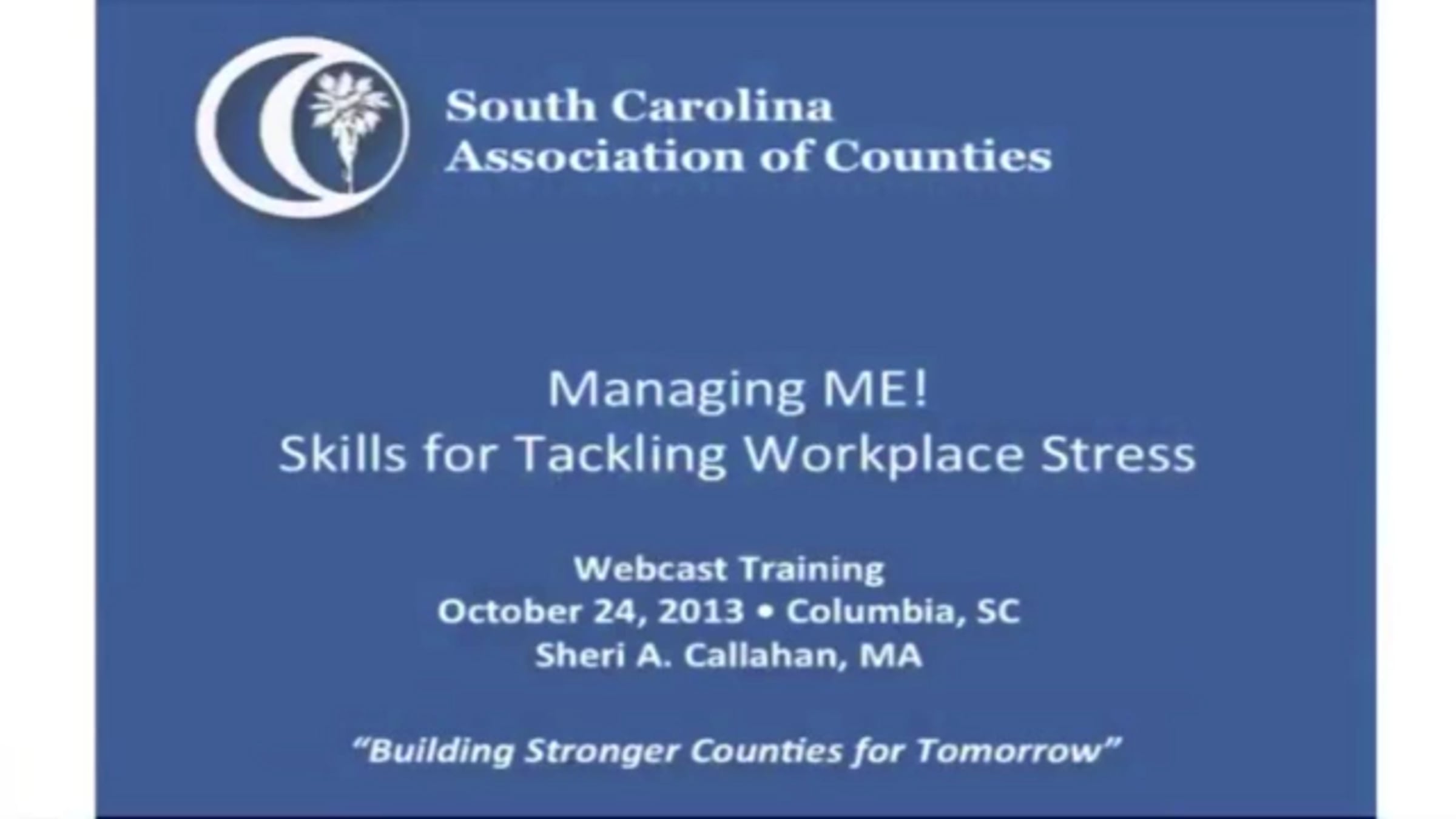 Managing Me: Skills for Tackling Workplace Stress