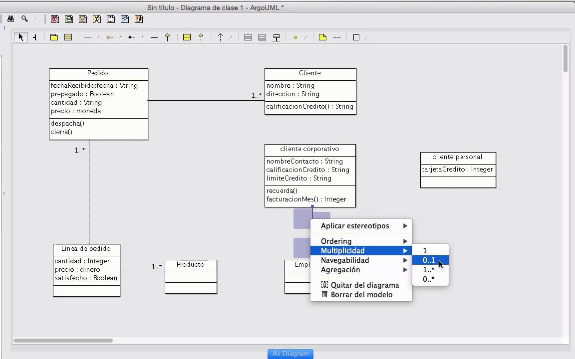 ArgoUML 6 - Diagramas de Clases : II.- Asociaciones y Generalización on ...