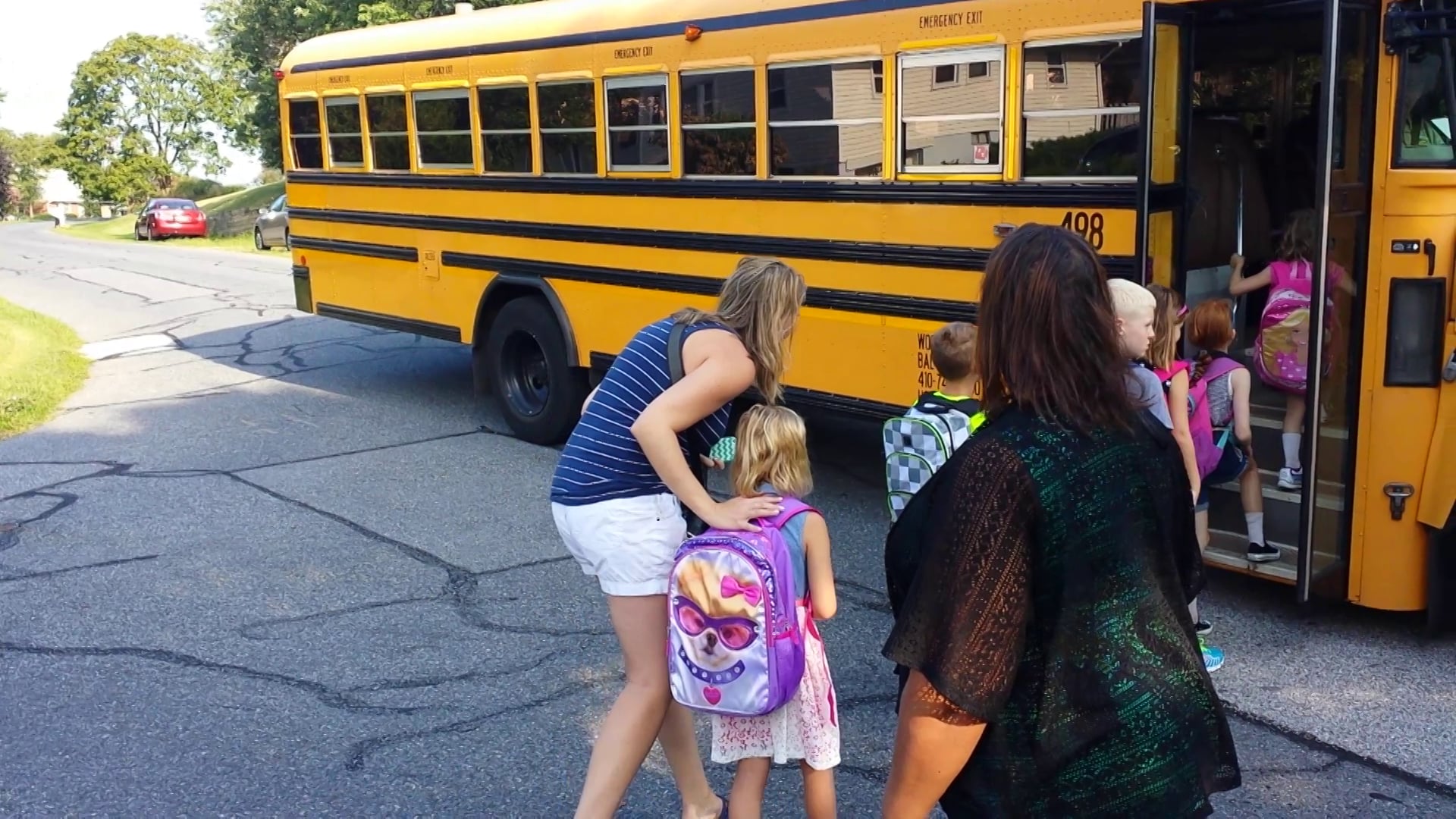 Charlotte's first day bus ride drop off on Vimeo