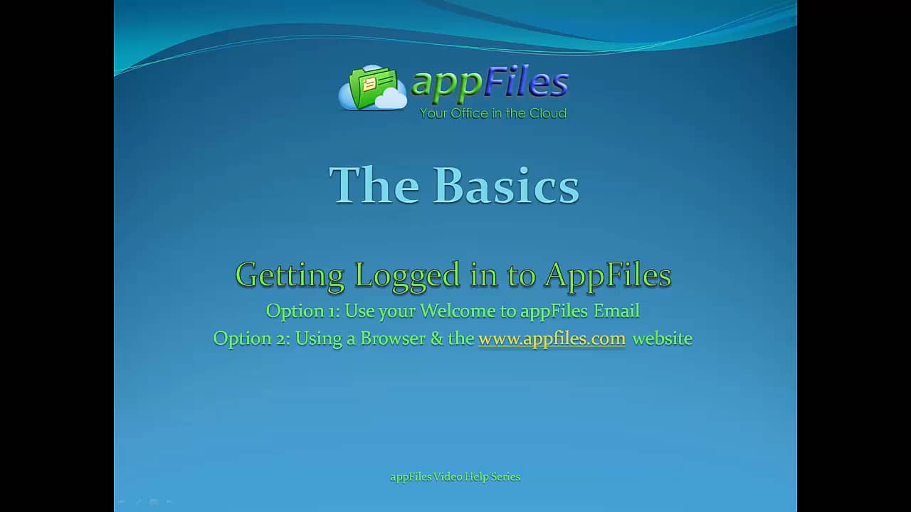Getting Logged in to appFiles on Vimeo