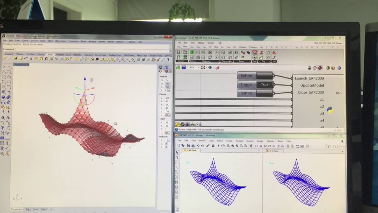 Direct API between Rhino, Grasshopper & Sap2000 on Vimeo