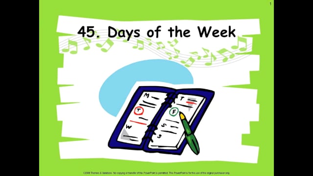 Days of the Week | MusicplayOnline