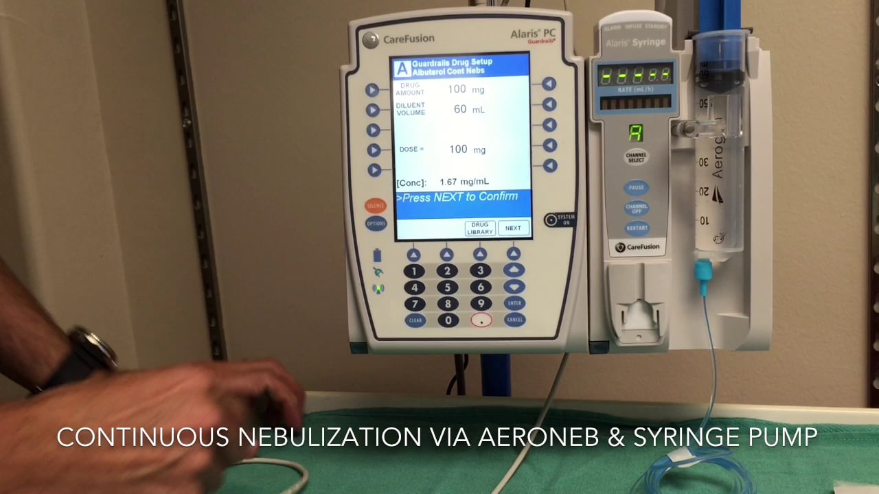 continuous nebulization via Aeroneb & syringe pump on Vimeo